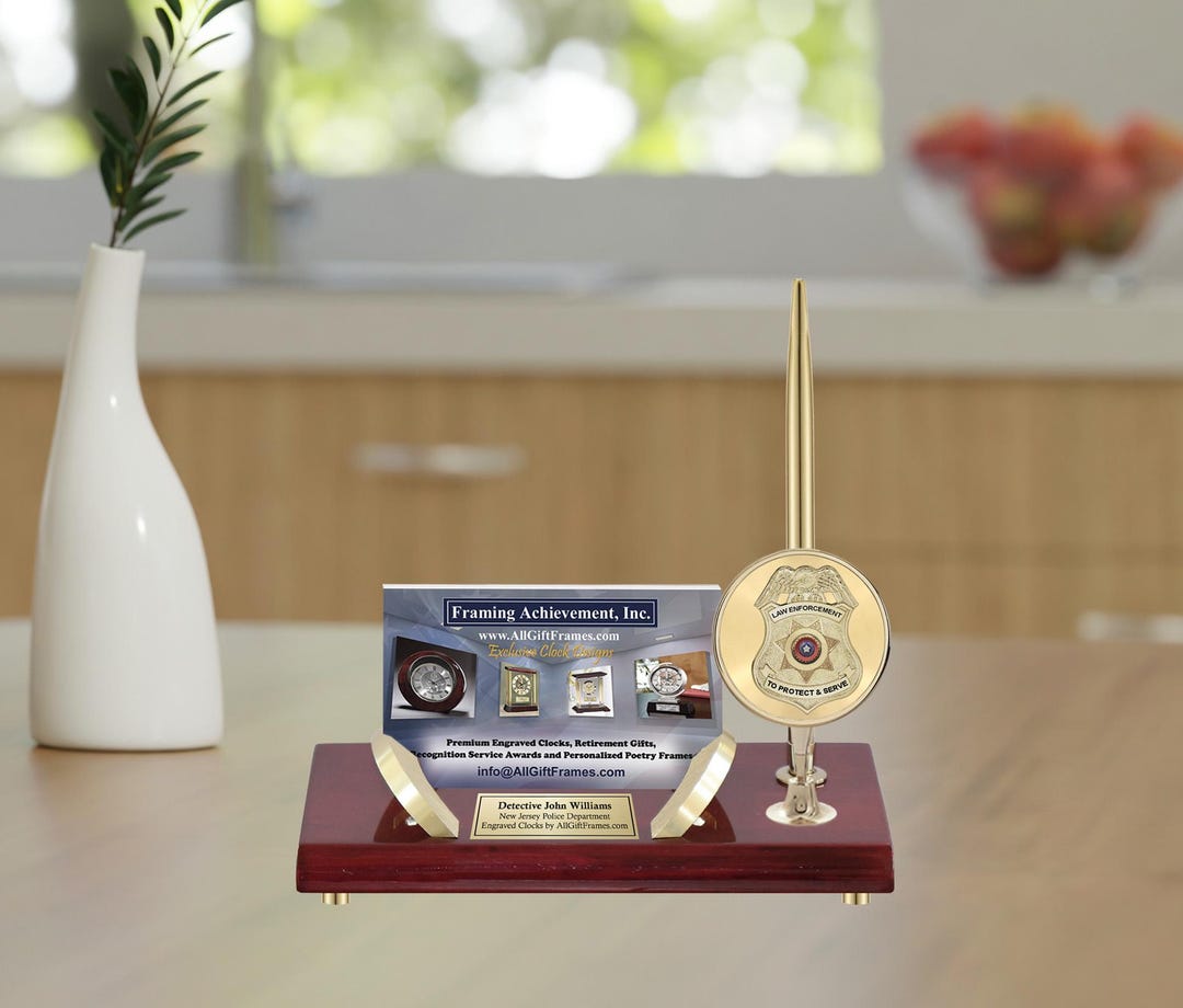 Personalize Desk Business Card Holder Name Display State Trooper ...