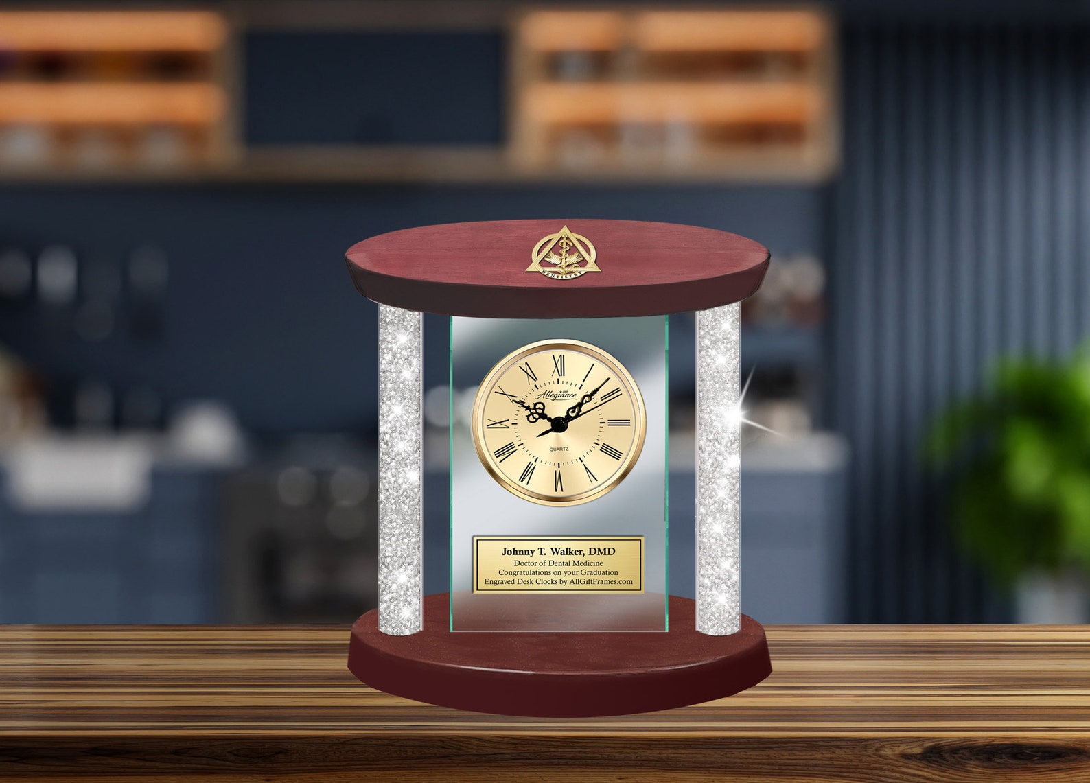 Dentistry Gift Dentist Logo Unique Diamond Column Engraved Clock Award ...