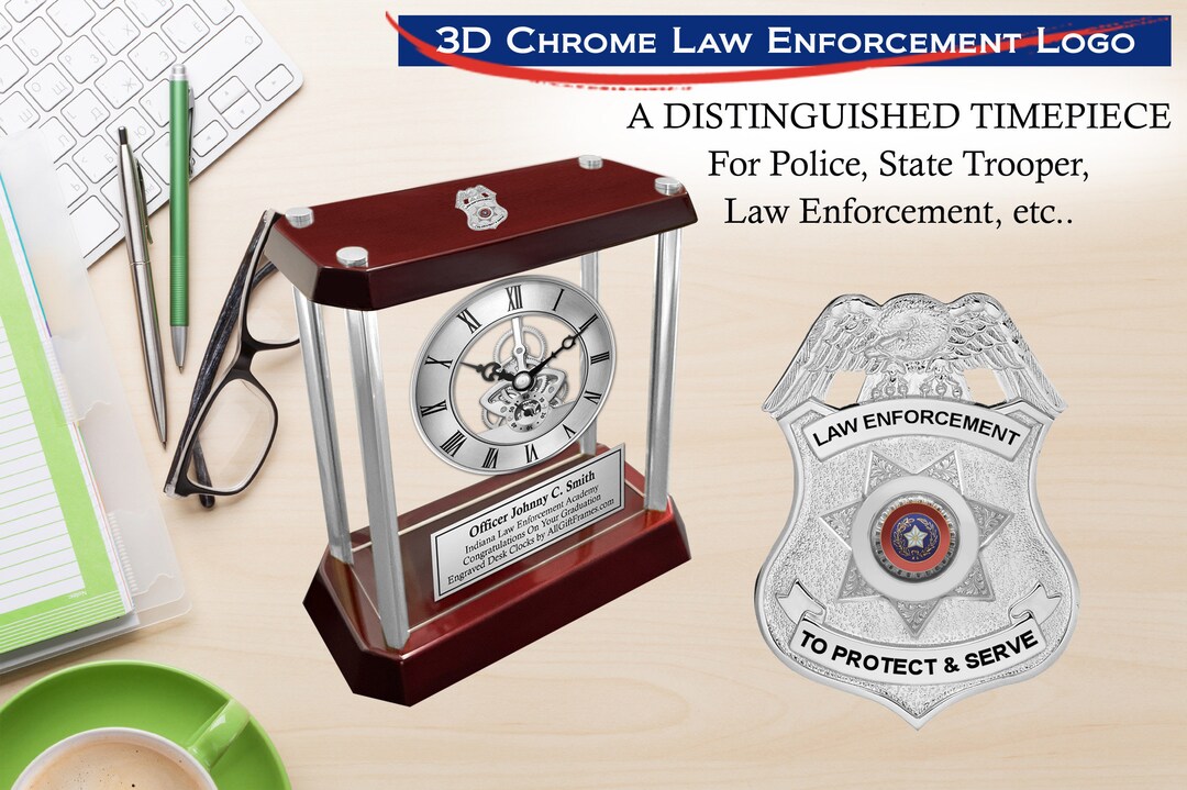 Law Enforcement Logo Clock Gift for Him Her Officer Ideas Retirement ...