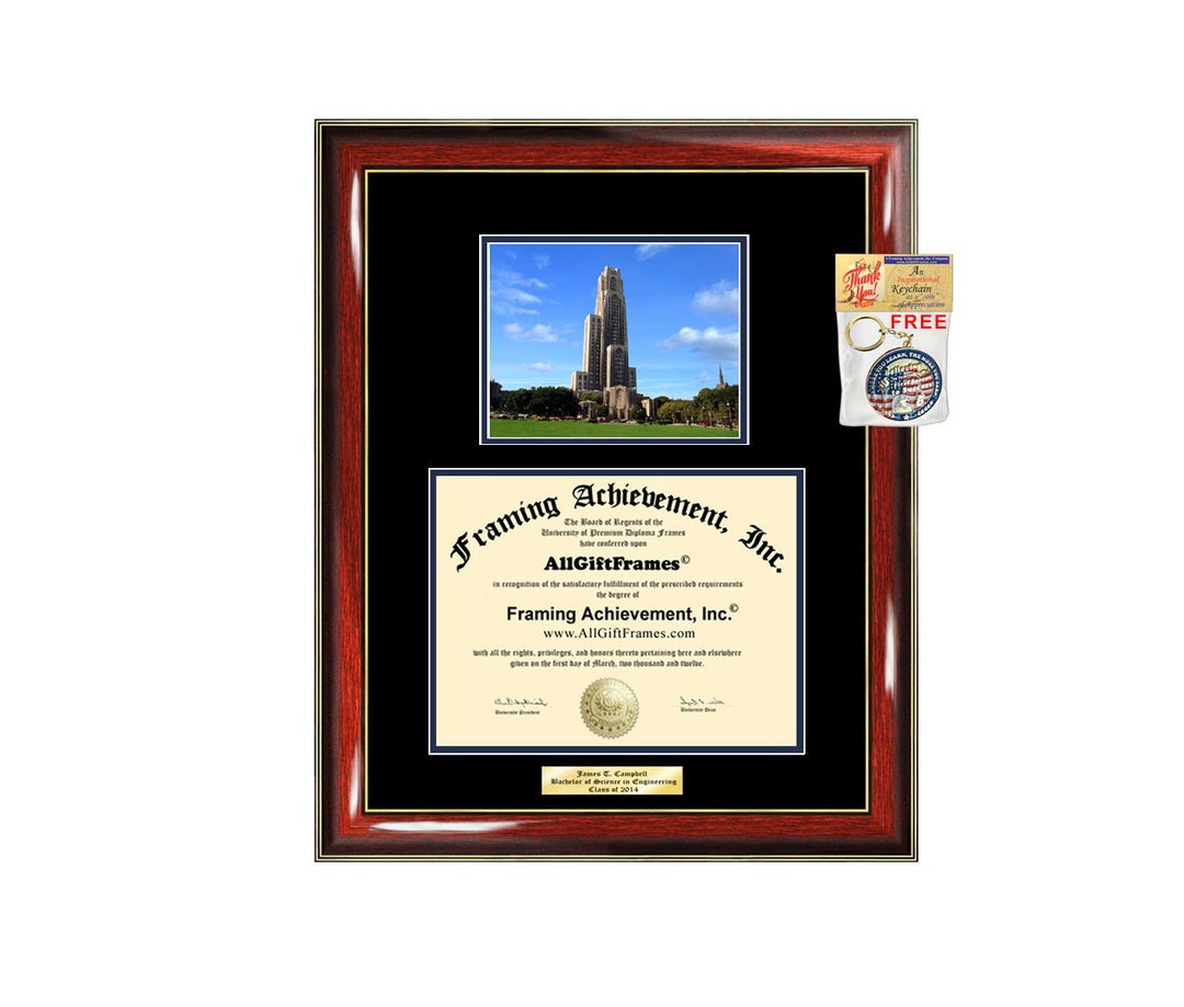 University of Pittsburgh Diploma Frame Large University of - Etsy