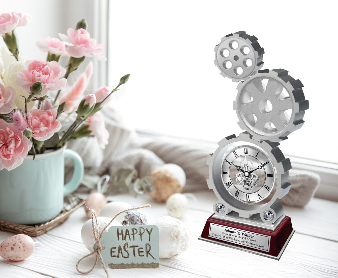 Congratulation Triple Gear Shape Clock Birthday Wedding Anniversary ...