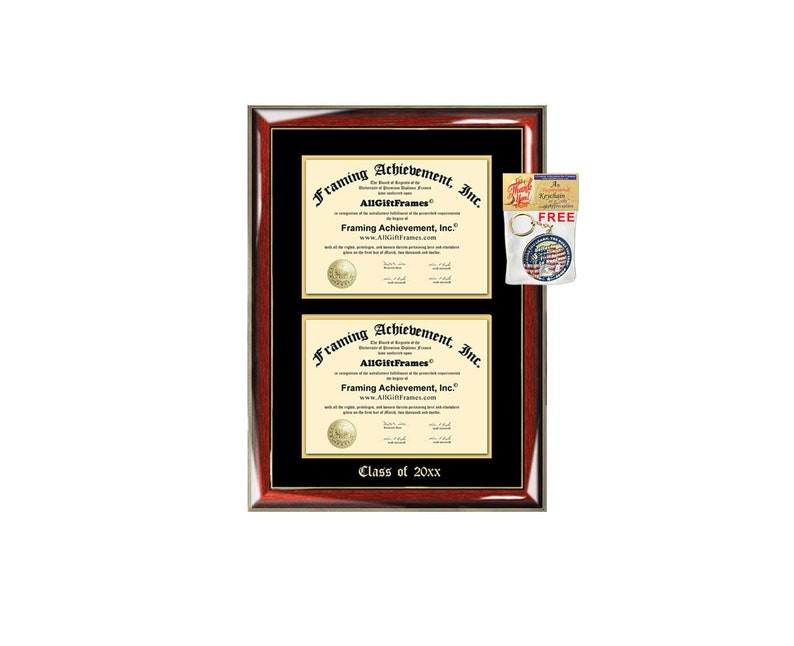 Double Certificate Frame Two Document Diploma University Frames Dual ...