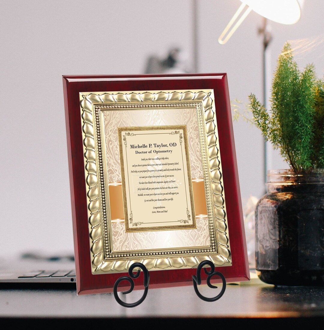 Student Graduation Gift Optometrist Doctor of Optometry Message ...