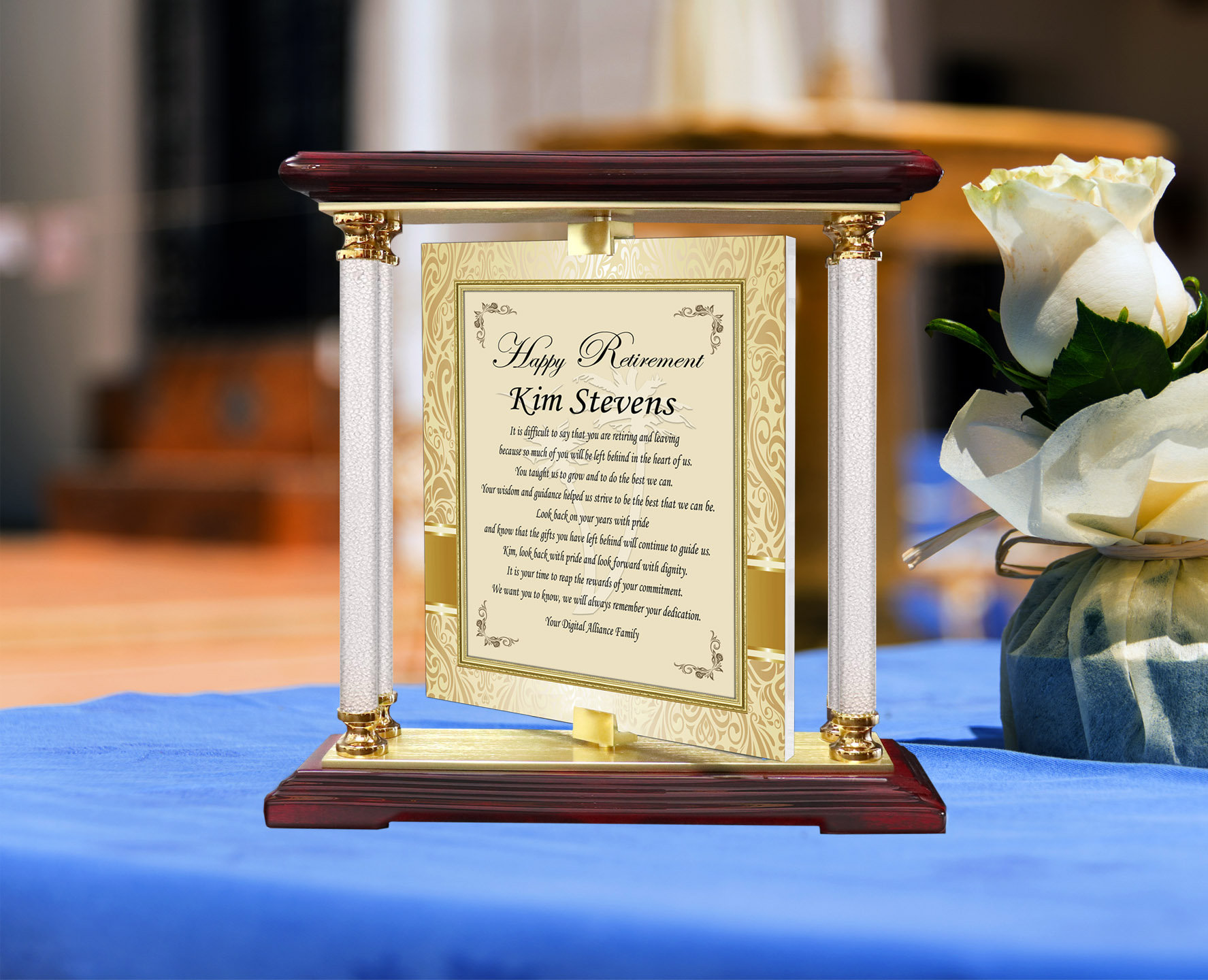 Appreciation Gift Gold Plaque Desk 360 Degree Swivel Desk - Etsy