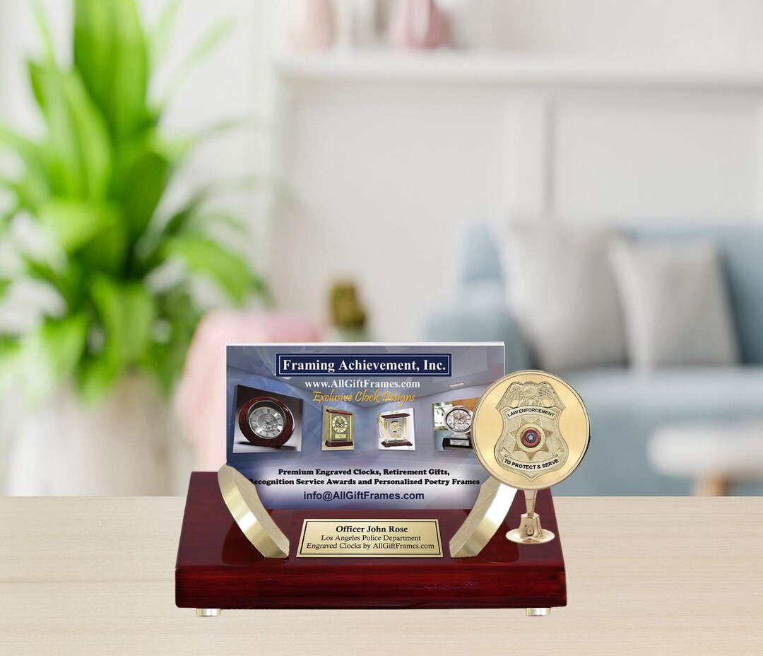 Police Officer Personalized Desk Business Card Holder Law Enforcement ...