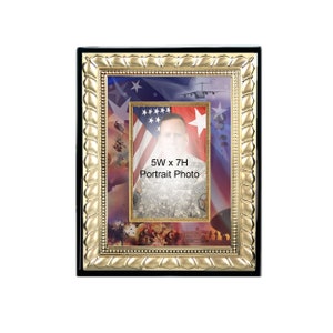 Army 5x7 Photo Picture Frame Photograph Plaque Matted Gold Soldier ...