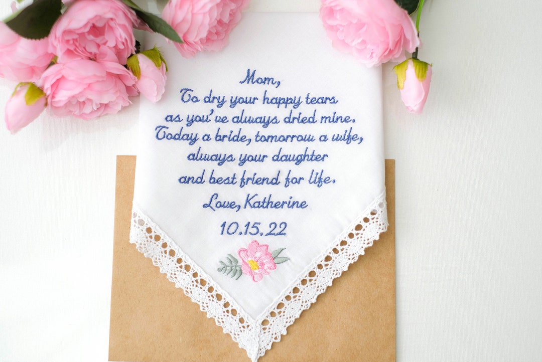 Mother of the Bride Gift, Wedding Gift Handkerchiefs, Mom Wedding Gift ...