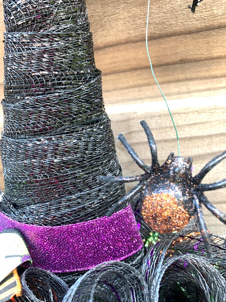 Halloween Wreath for Front Door, Witch Hat Wreath, Spooky Wreath, Fall ...