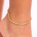 Rope Chain Anklet, Twisted Anklet, Gold Rope Anklet, Twisted Rope ...
