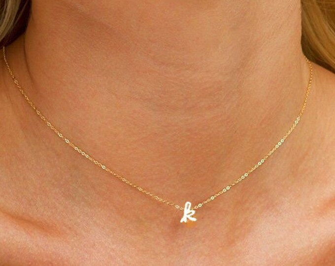 Letter Necklace Gold Letter Necklace Silver Letter Necklace | Etsy