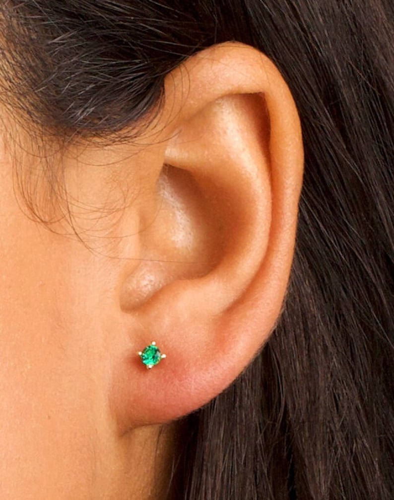 Stud Earrings for Girls Girl Birthstone Earrings Tiny Stud - Etsy