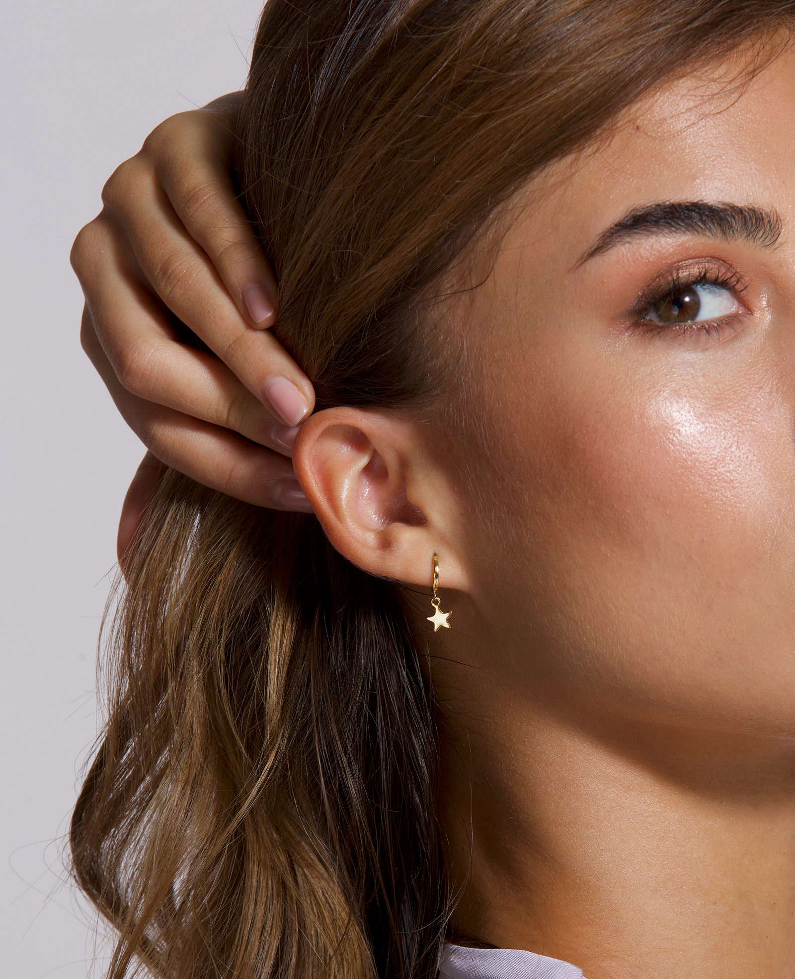 Star Hoop Earrings Star Earrings Gold Star Hoops Huggie | Etsy