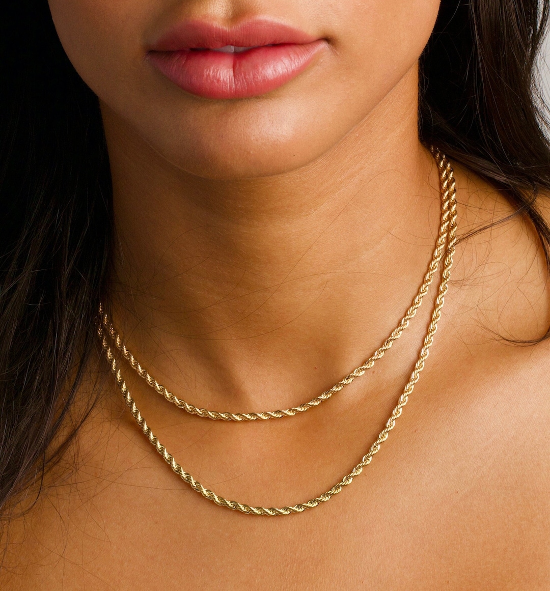 Gold Rope Necklace, Layered Rope Chain,rope Chain Necklace, Gold Rope ...