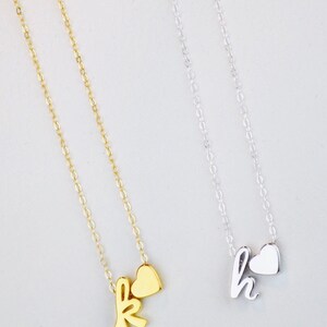 Cursive Initial Necklace, Gift for Her, Bridesmaids Personalized Gift ...