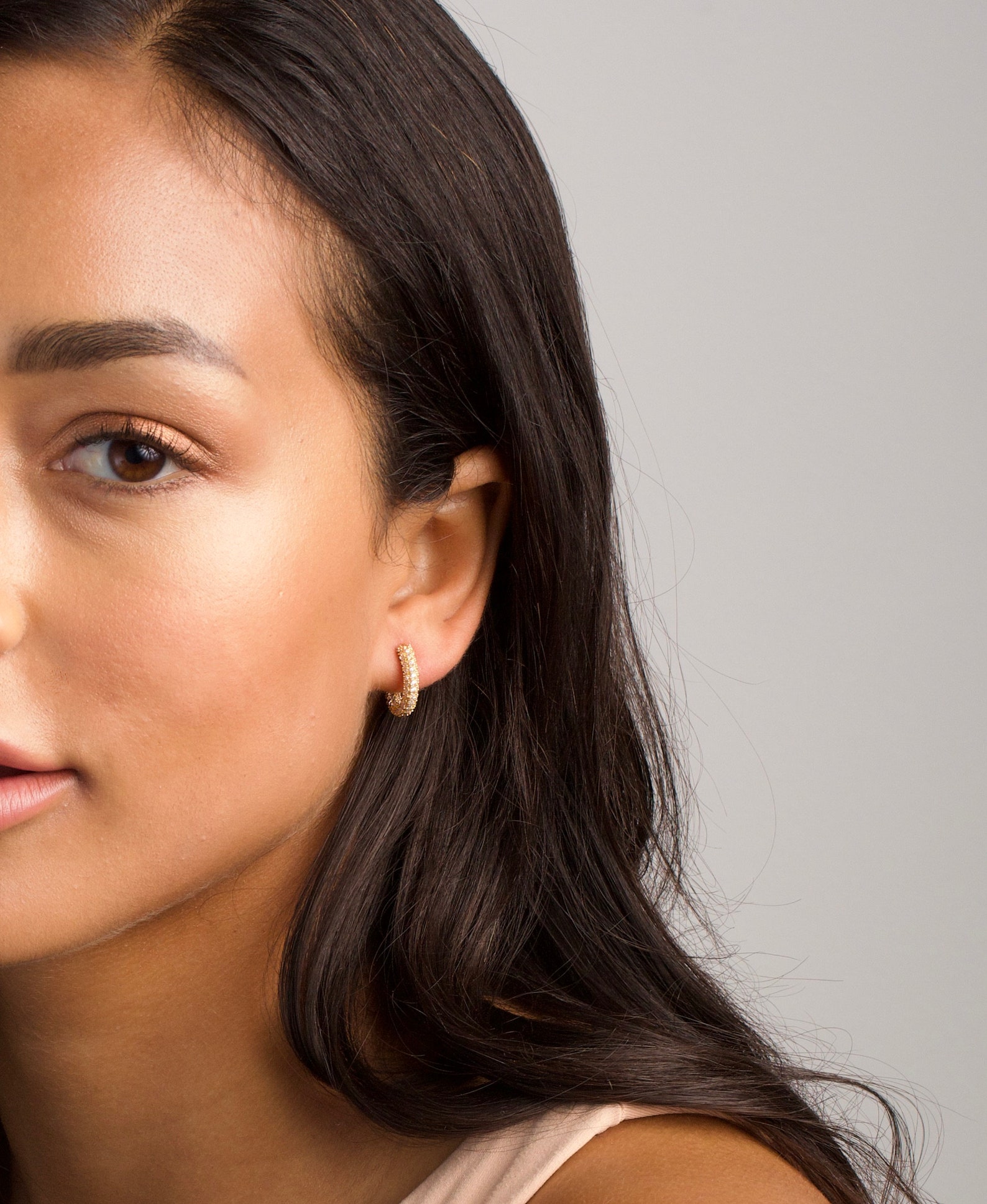 Medium Diamond Hoops 14K Gold Hoop Earrings Chunky Hoop - Etsy