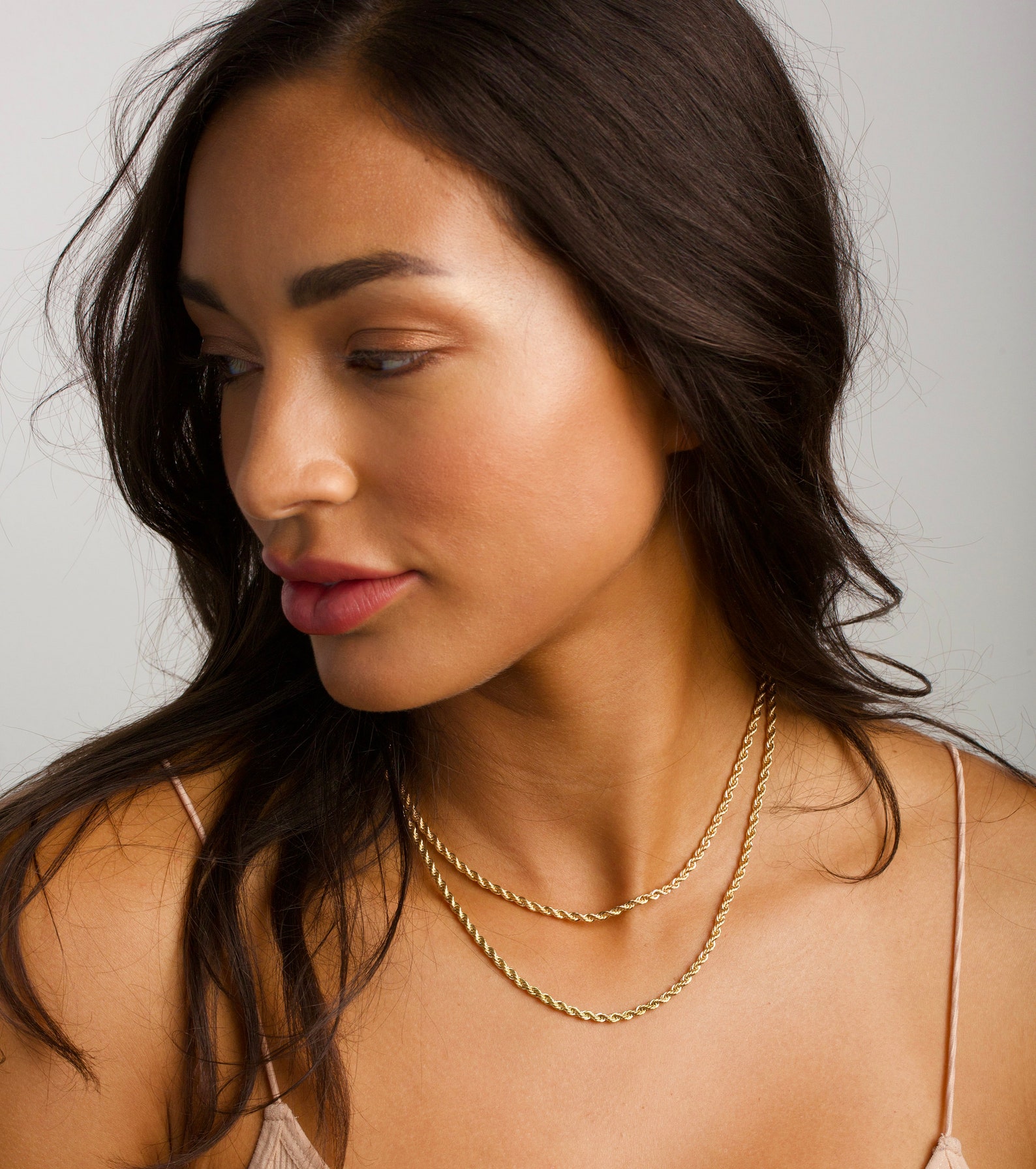 Gold Rope Necklace Layered Rope Chainrope Chain Necklace | Etsy