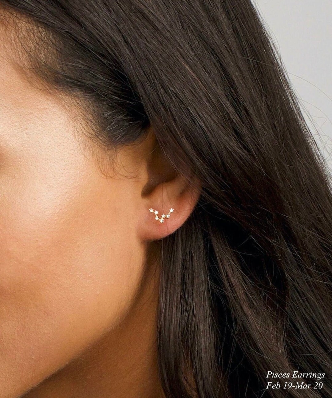 Zodiac Constellation Gift Earring Studs, Diamond Constellation Gold ...