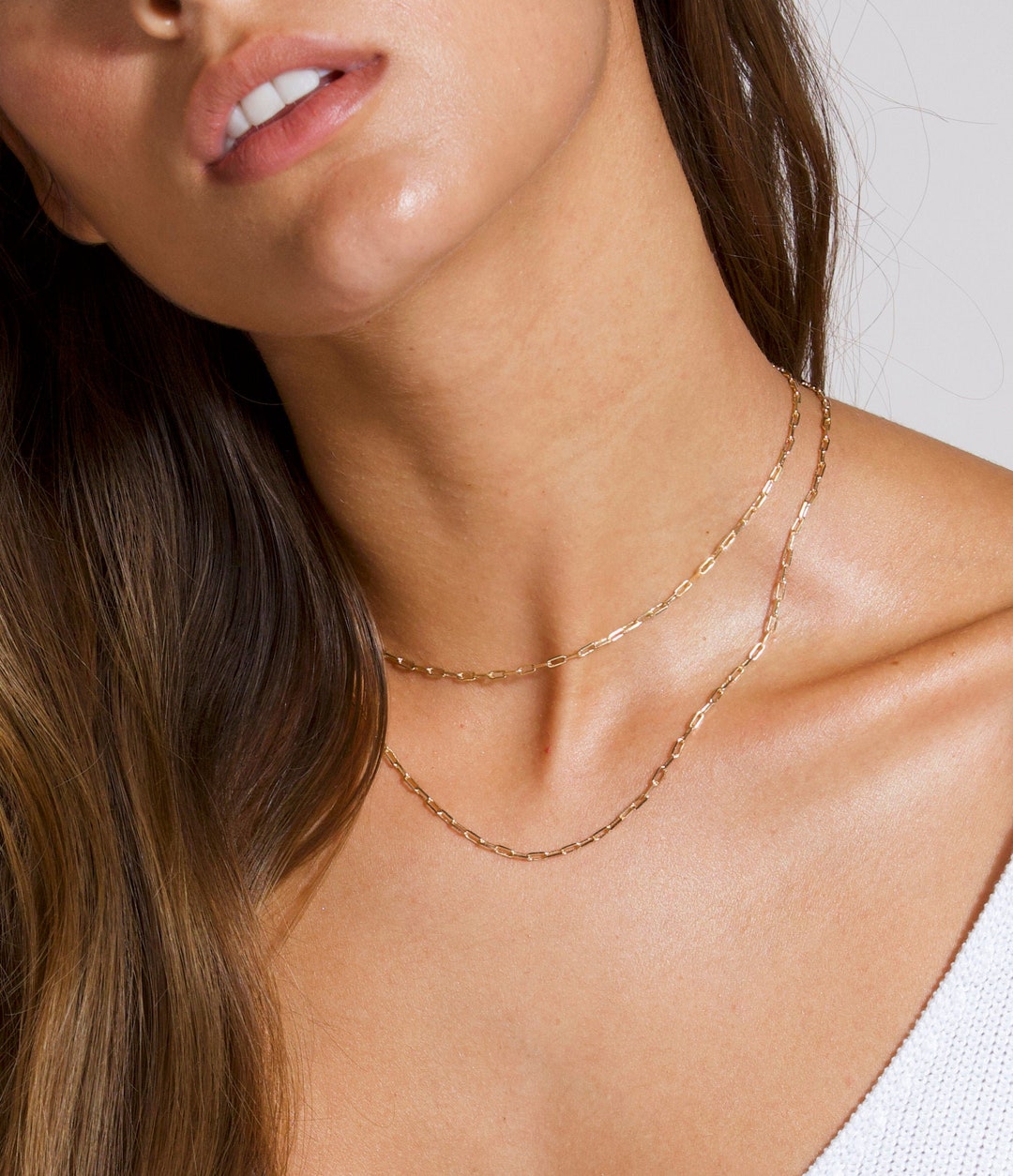 Link Choker, Gold Link Choker, Layered Choker Chain, Gold Choker ...