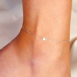 Personalized Anklet, Star Anklet, Dainty Gold Anklet, Dainty Star ...