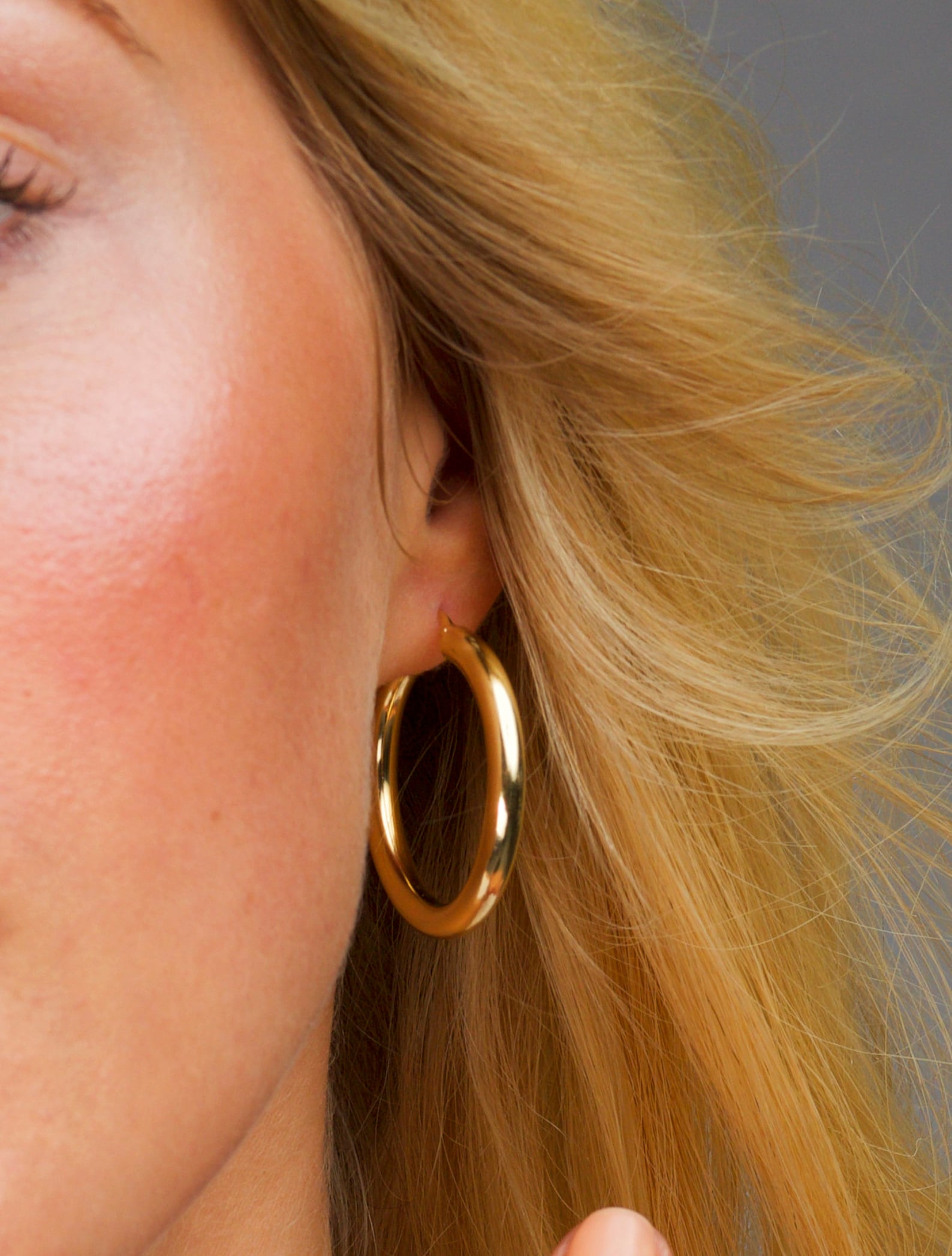 Thick Gold Hoops Gold Hoops Classic Hoops Medium Hoop | Etsy