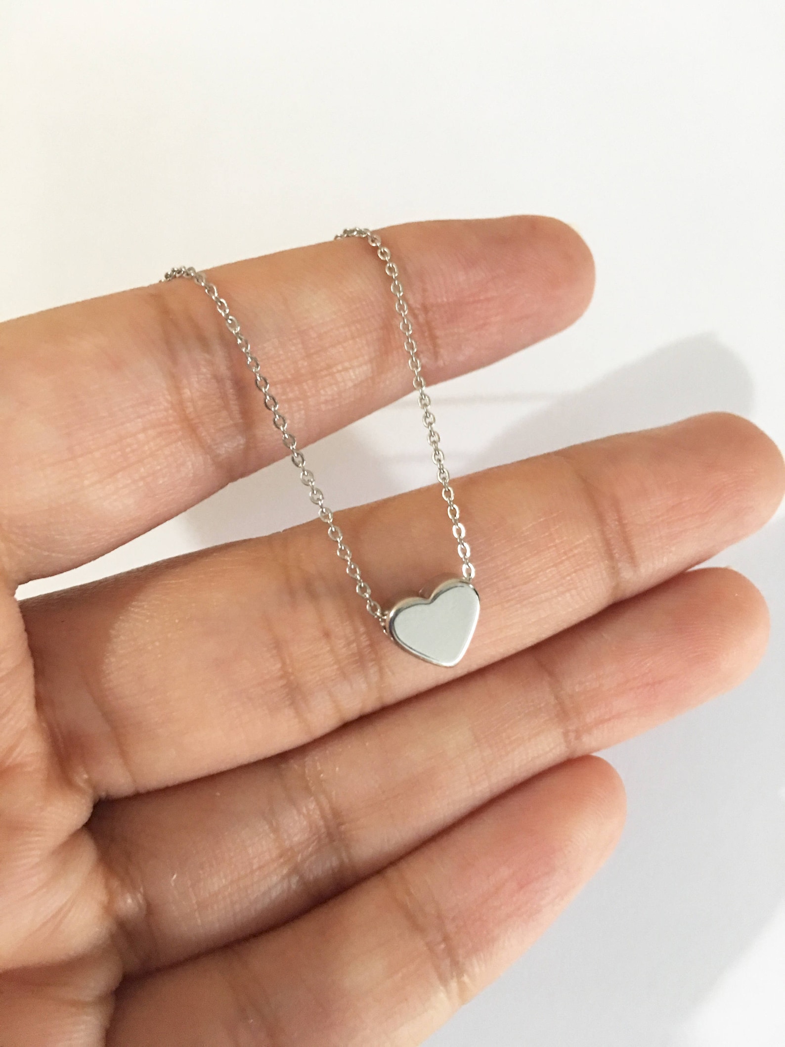 Heart Choker Dainty Heart Choker Heart Necklace Choker - Etsy