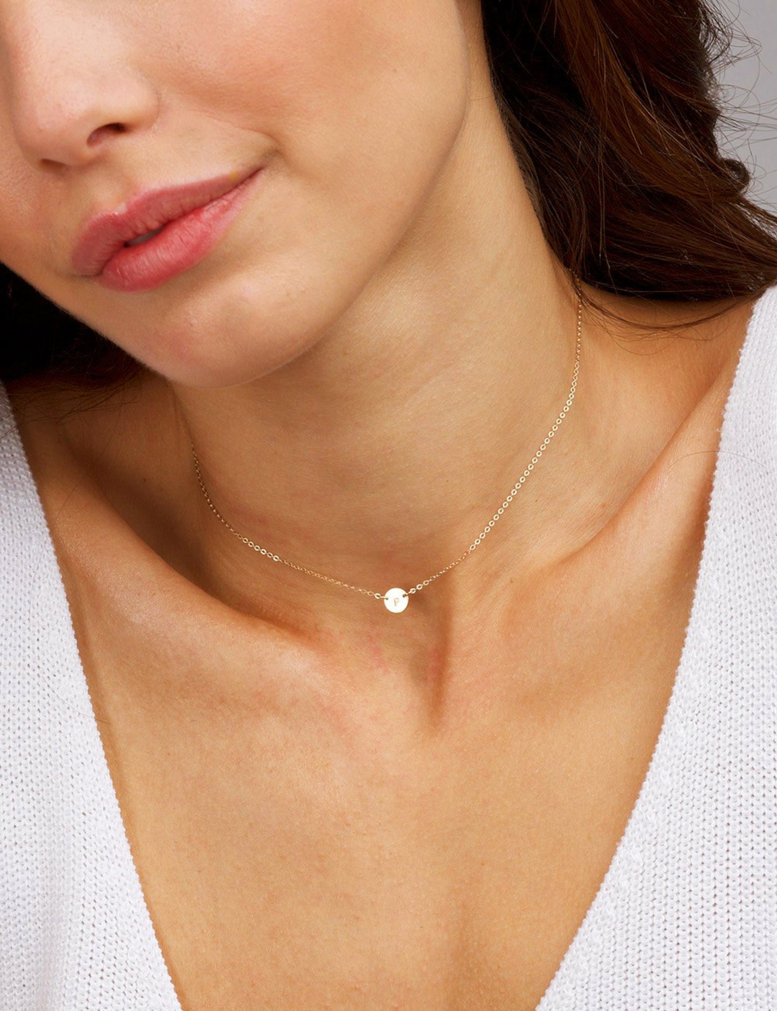 Initial Choker Necklace Dainty Choker Necklace Gold Filled - Etsy