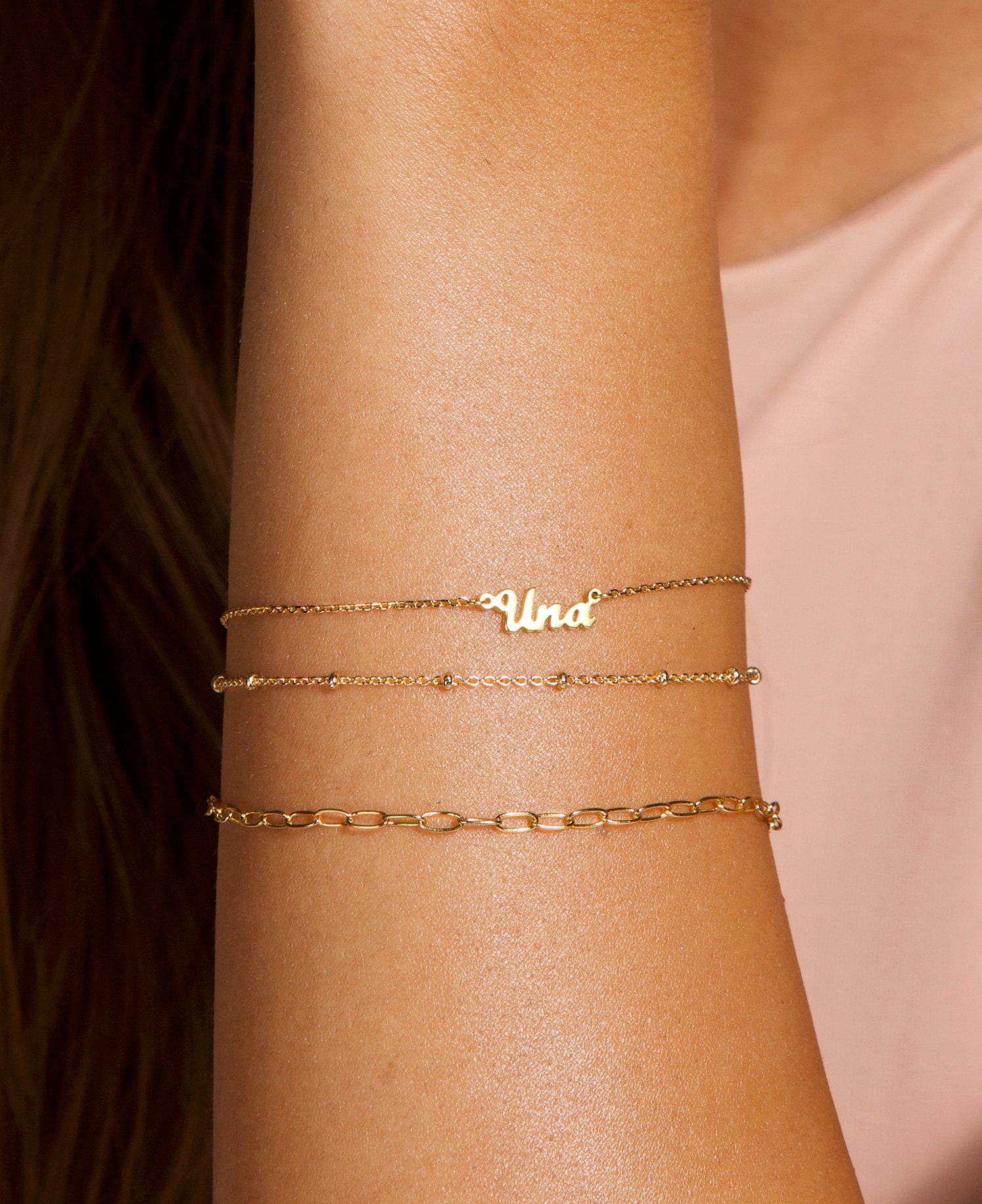 Personalized Gold Bracelet 14k Gold Name Jewelry Name | Etsy