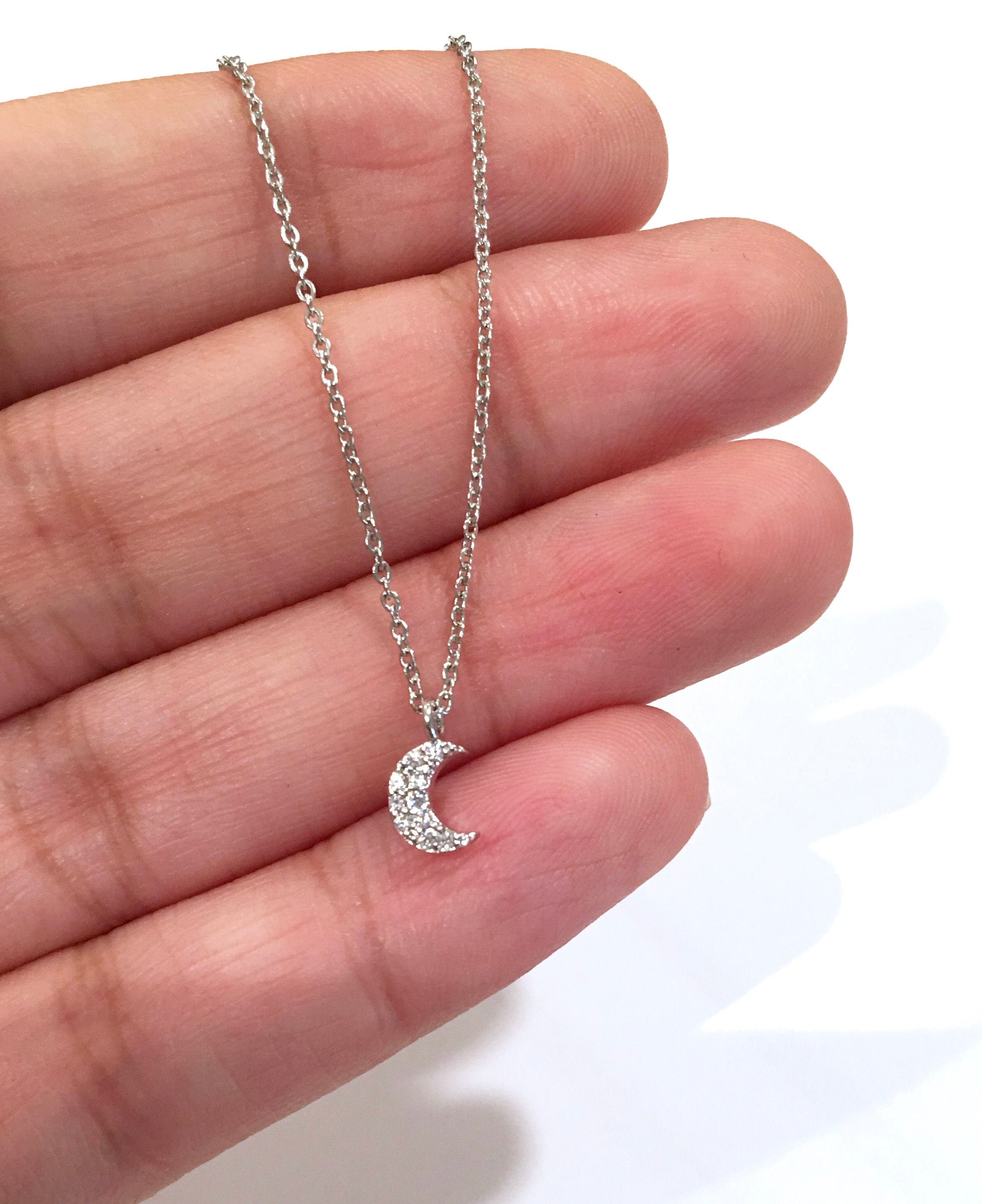 Moon Necklace Dainty Moon Necklace Choker Moon Necklace - Etsy