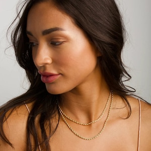 Layered Link Rope Necklace, Layering Chain Necklaces, Gold Filled Thick ...