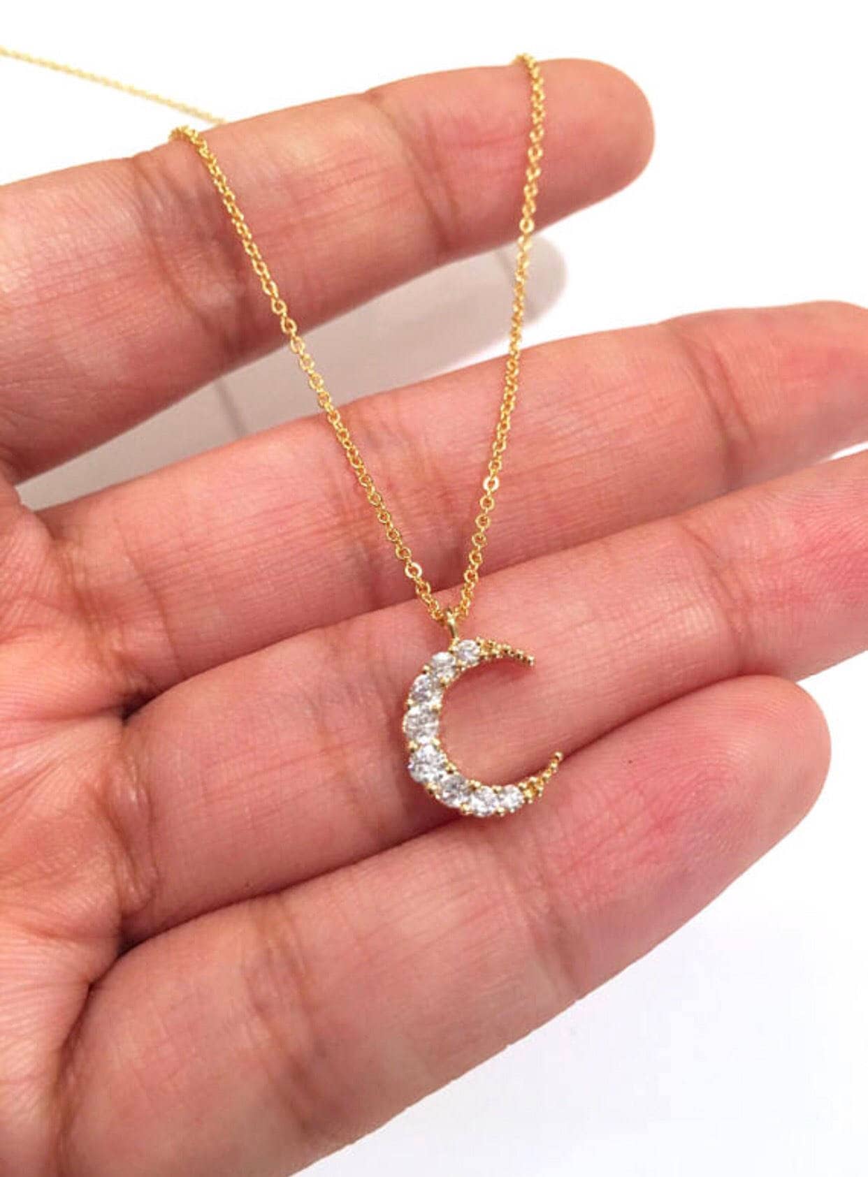 Moon Necklace Dainty Moon Necklace Choker Moon Necklace - Etsy