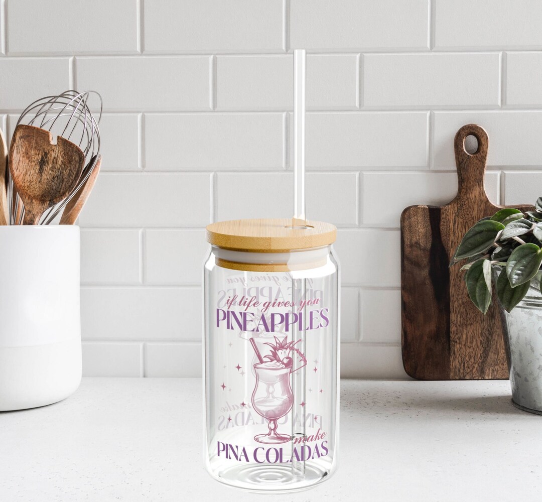 Pina Coladas Glass Cup, Cocktail Party Glass Cup, Bartender Glass Cup ...