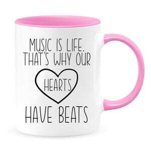Music is Life That's Why Our Hearts Have Beats, Music Lover Mug, Music ...