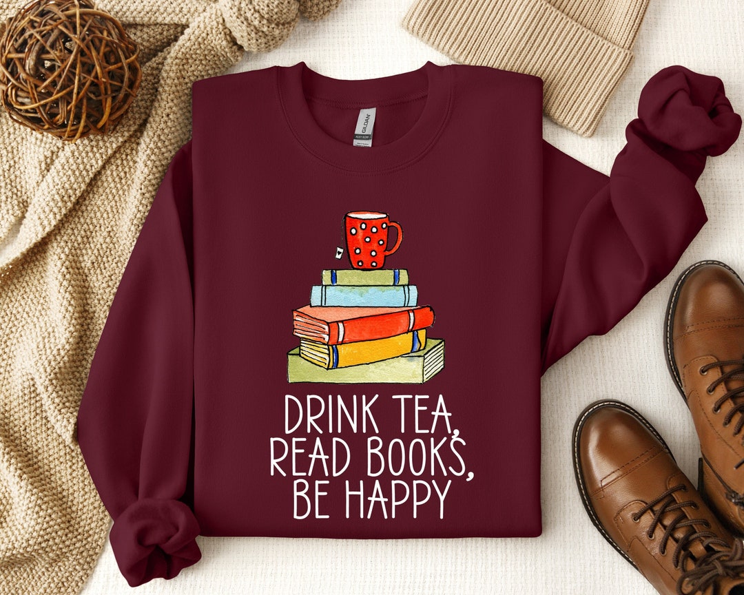 Girl Bookworm Sweatshirt, Book Lover Gift, Book Lover Sweatshirt, Drink ...