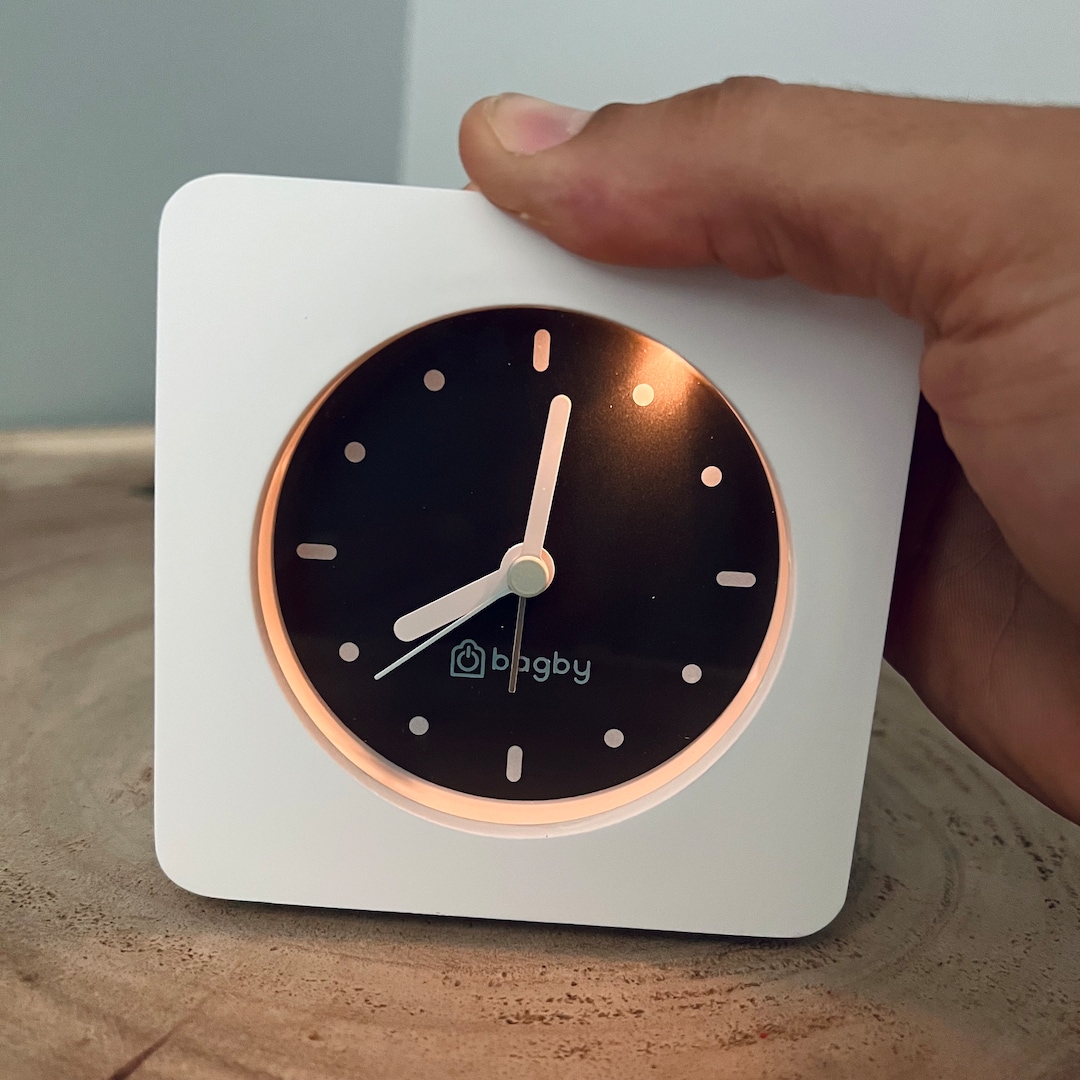 Alarm Clock Minimalist White. Non Ticking Silent Clock. Wooden Clock ...