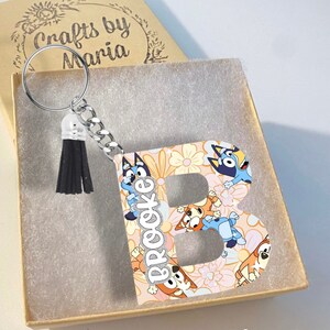 Bluey Inspired Letter Keychain, Monogram Keychain, Bluey Keychains ...