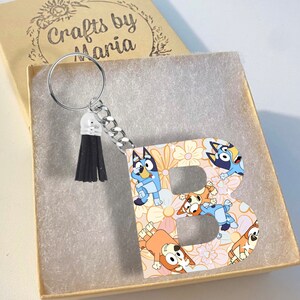 Bluey Inspired Letter Keychain, Monogram Keychain, Bluey Keychains ...