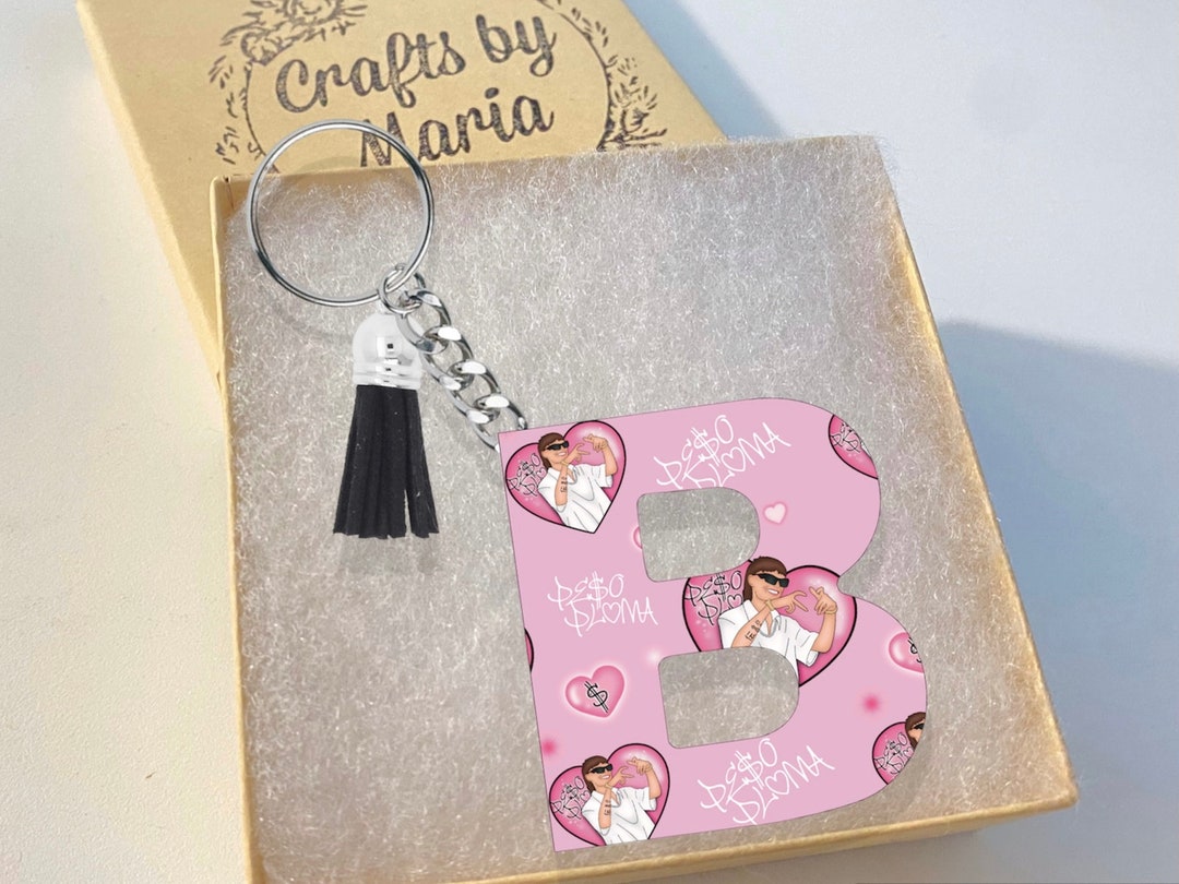 Peso Pluma Letter Keychain / Monogram Keychain / Peso Pluma Gift / Peso ...