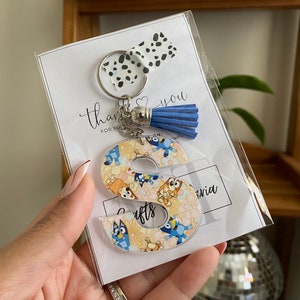 Bluey Inspired Letter Keychain, Monogram Keychain, Bluey Keychains ...