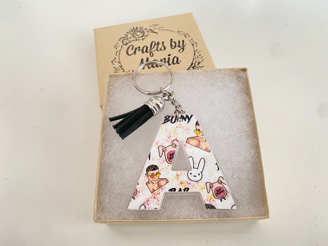 B Bunny Letter Keychain Monogram Keychain B Bunny Keychain - Etsy