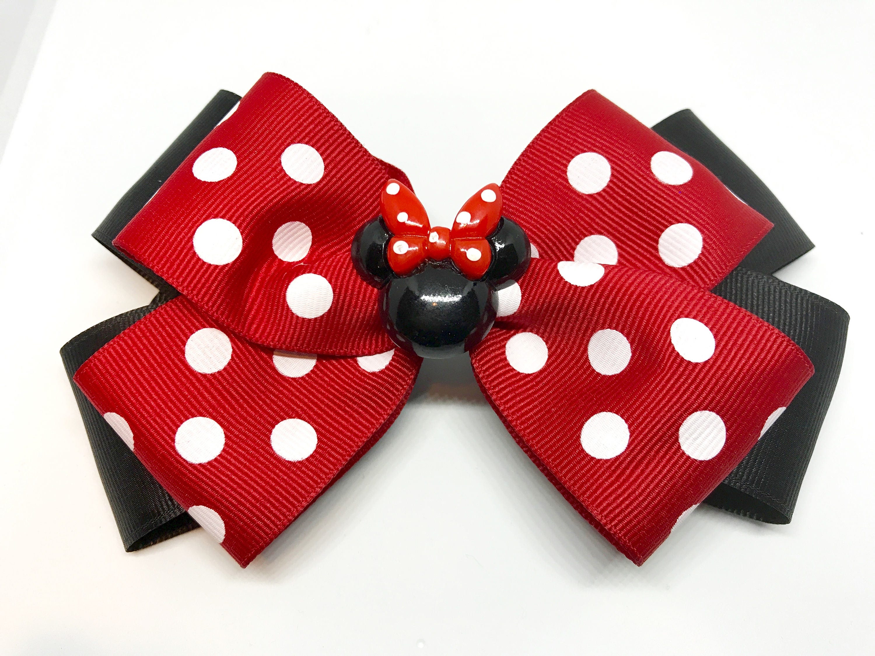 Minnie Mouse Bow, Minnie Mouse Hairbow, Minnie Mouse Center, Polka Dot ...
