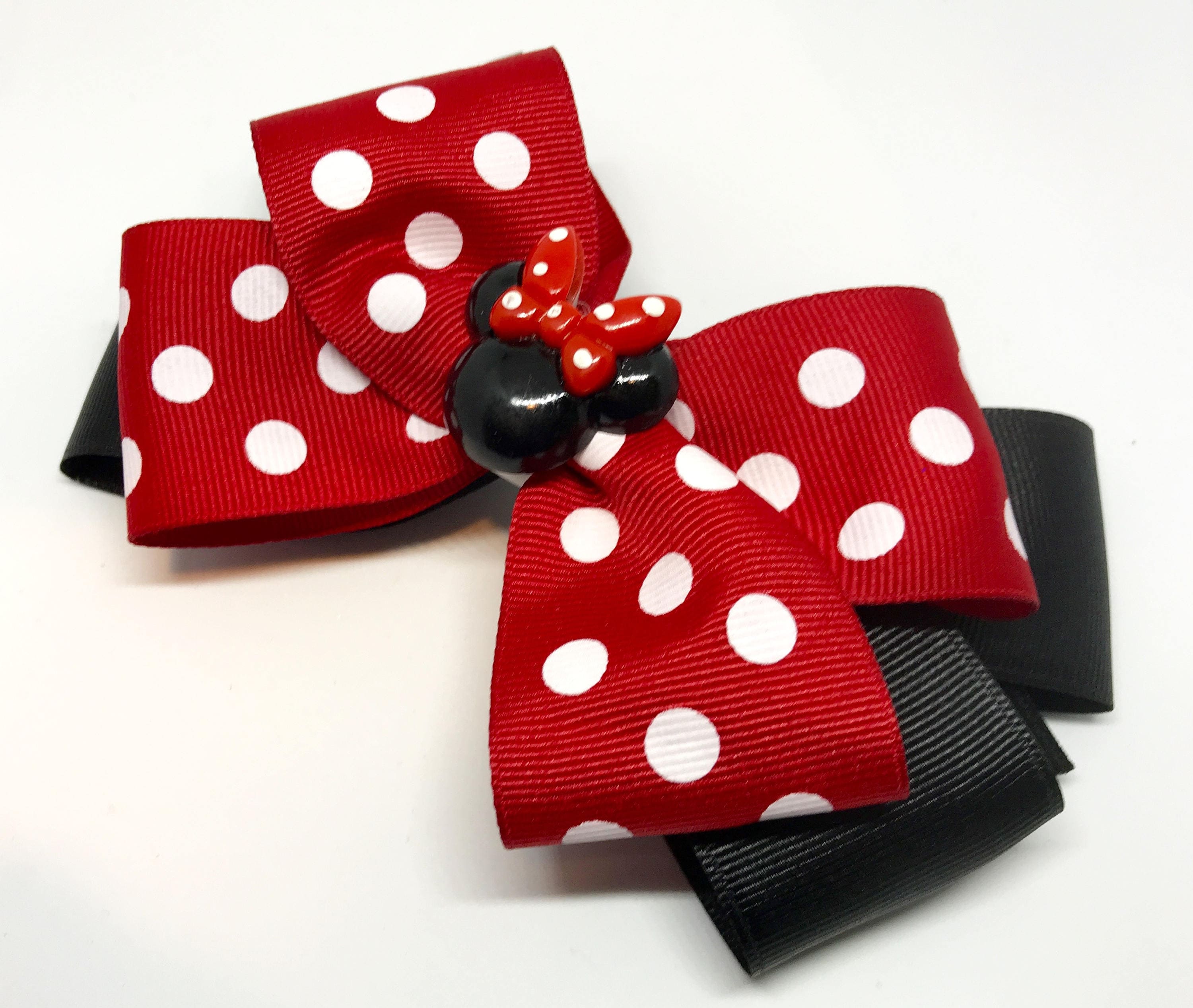 Minnie Mouse Bow, Minnie Mouse Hairbow, Minnie Mouse Center, Polka Dot ...