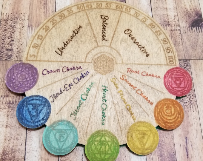 Chakra Wood Pendulum Board Charka Balancing Crystal Grid Divination ...