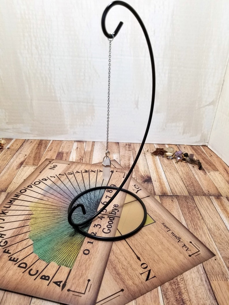 Crystal Pendulum with Stand and two Dowsing Cards | Etsy