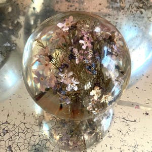 Floral Acrylic Sphere Vintage Paper Weight - Etsy