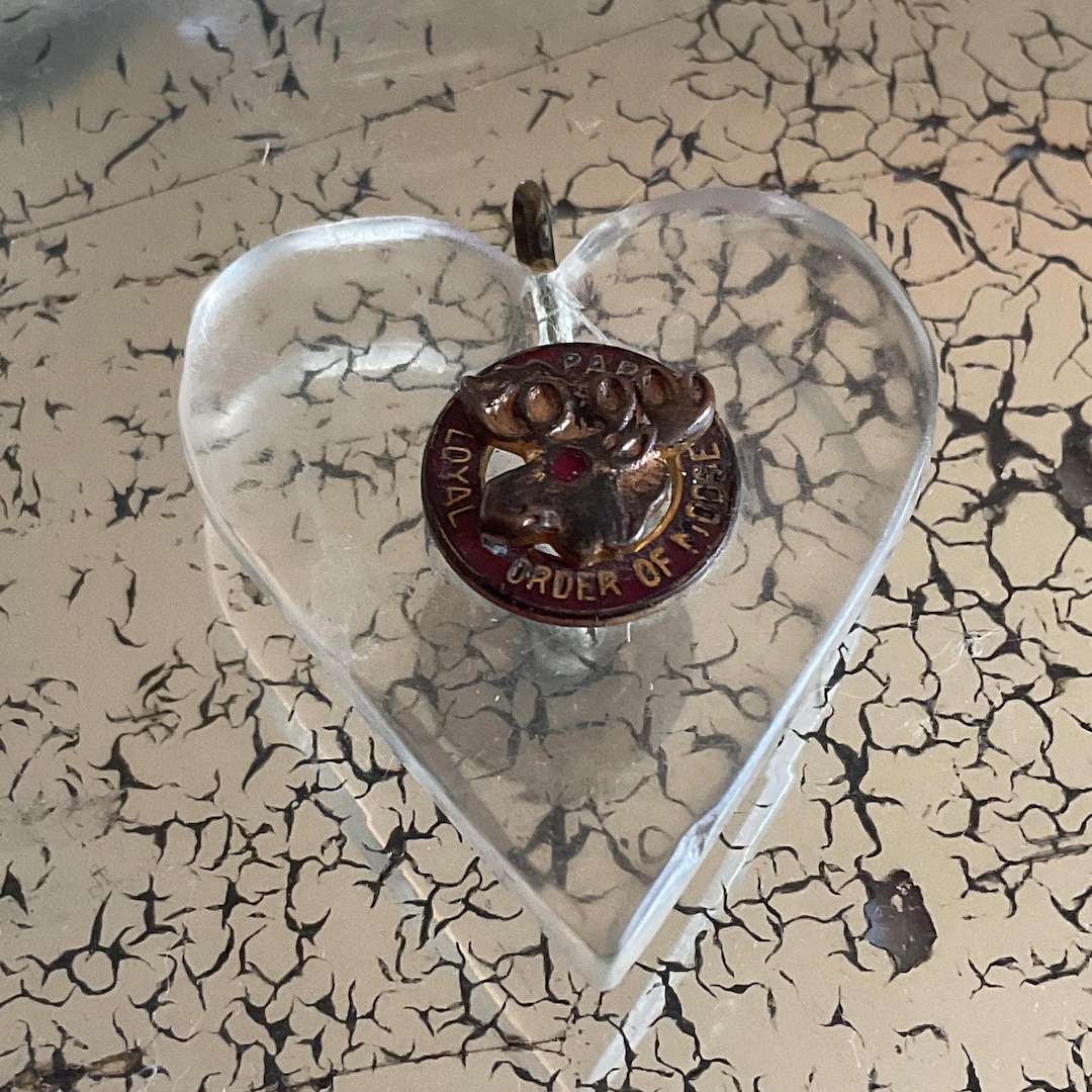 Order of the Moose Lucite Heart Pendant - Etsy