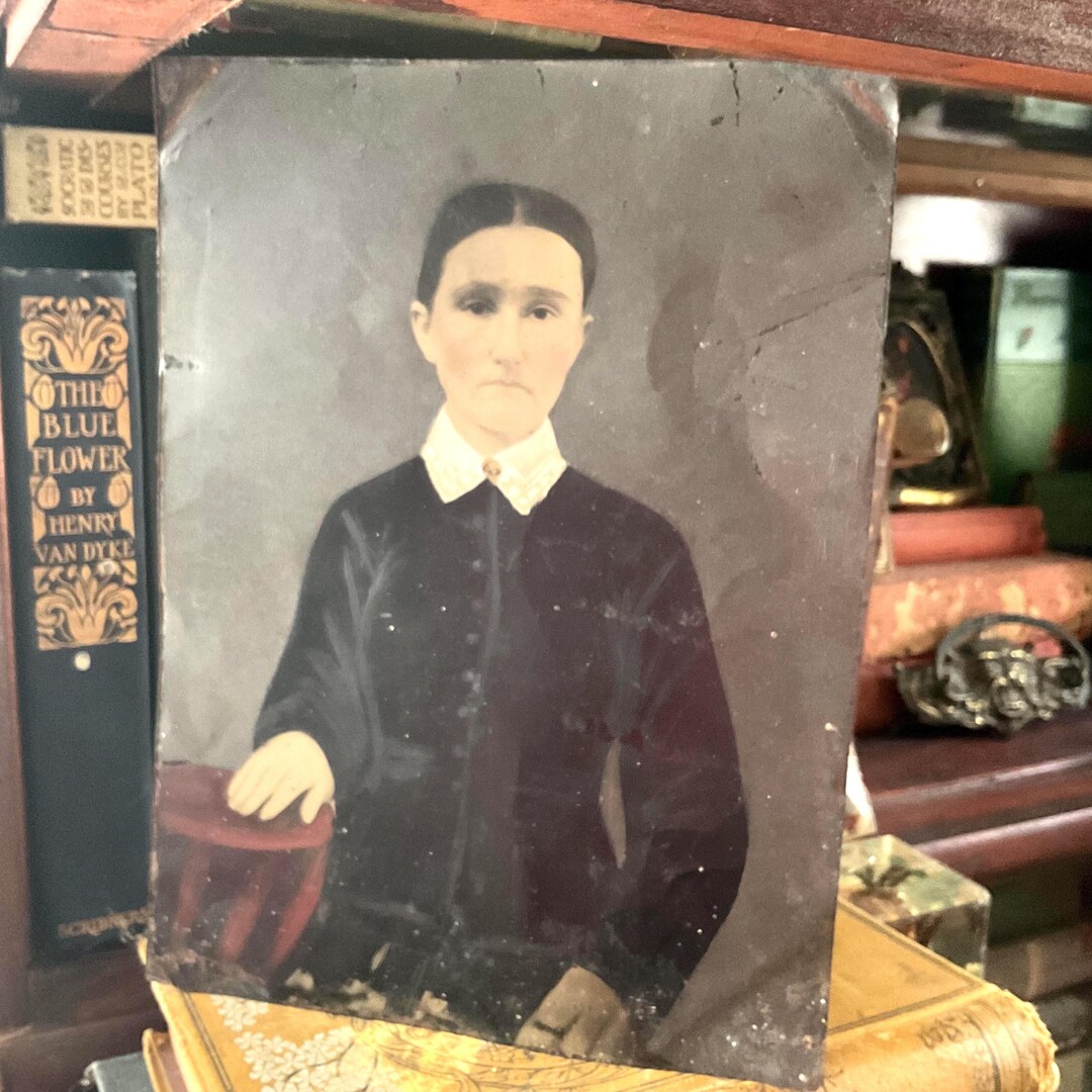 Hand Painted Tintype Antique Larg Photo - Etsy