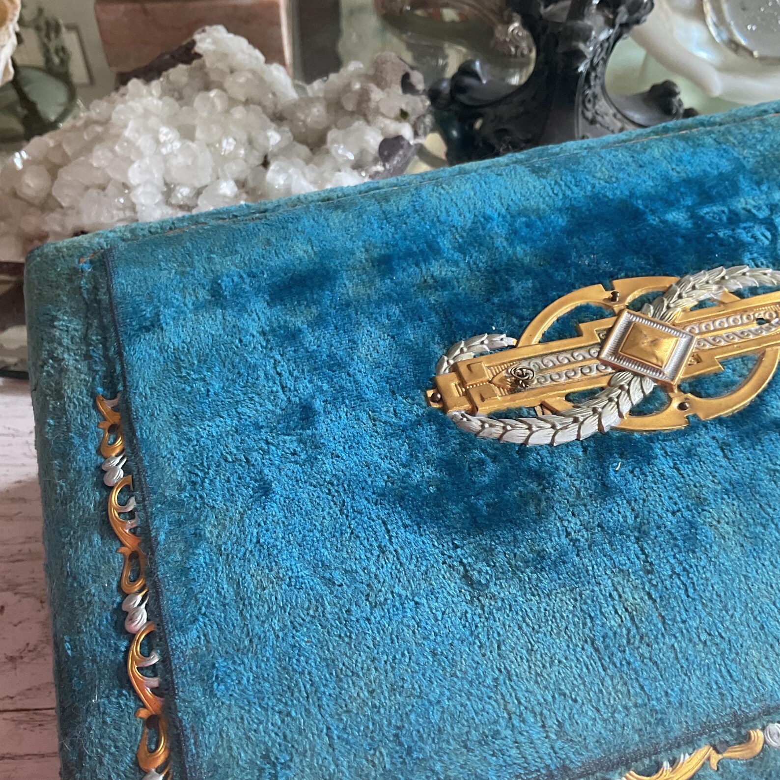 Antique Velvet Sewing Box - Etsy
