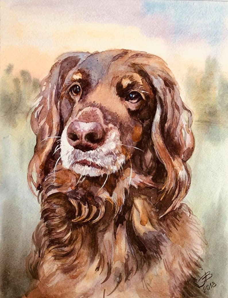 Custom Dog Portrait Dog Memory Pet Memorial Custom Pet Painting Custom ...