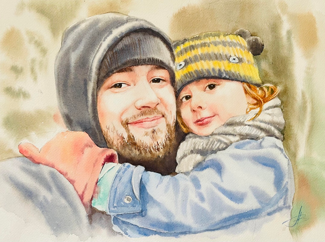 Commission 100% Handmade Child Portrait Ready Within 5 Days Family Hand ...