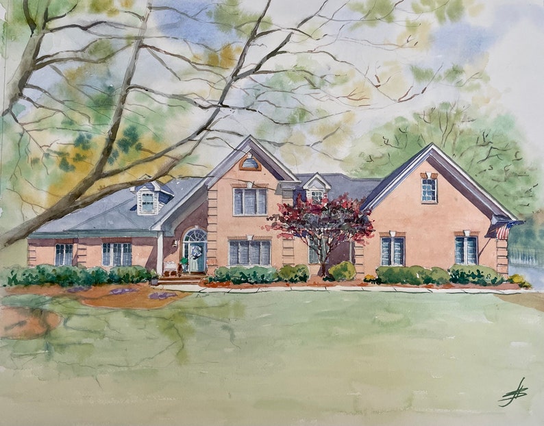 Custom House Painting 100% Handmade From Photo Housewarming Gift House ...